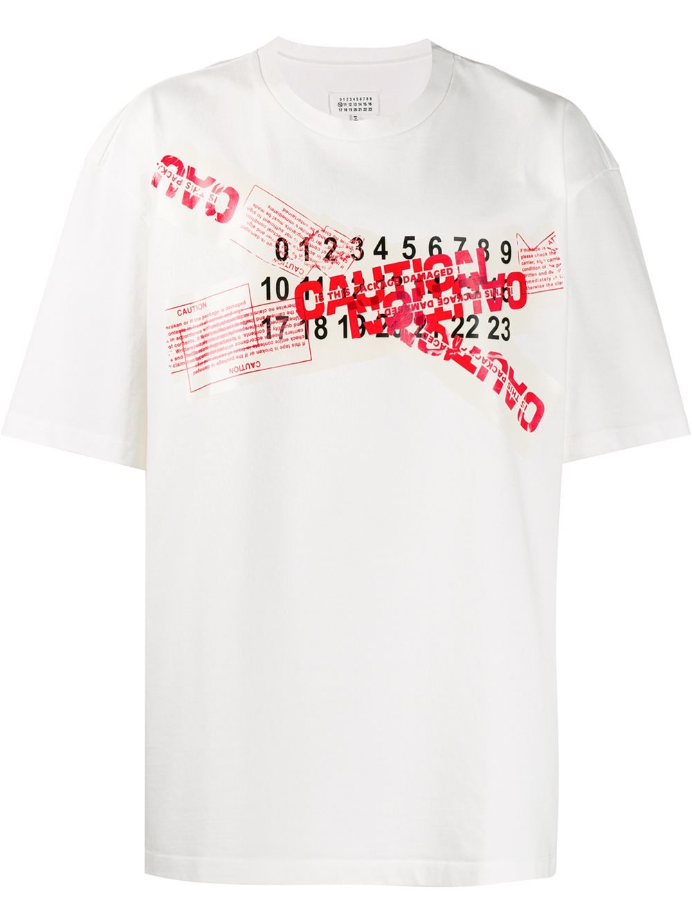 Maison Margiela Caution Tape Print T-Shirt - White | Editorialist
