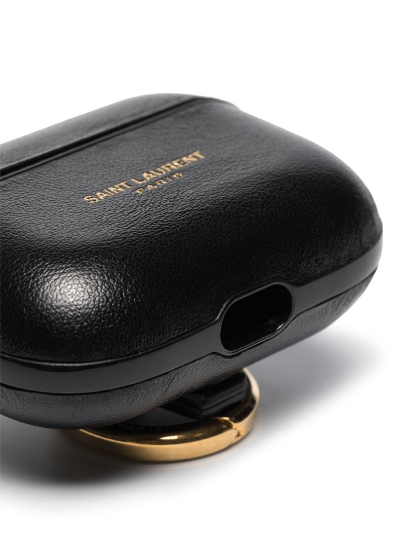 Saint Laurent Leather Airpods Pro Case - Black | Editorialist