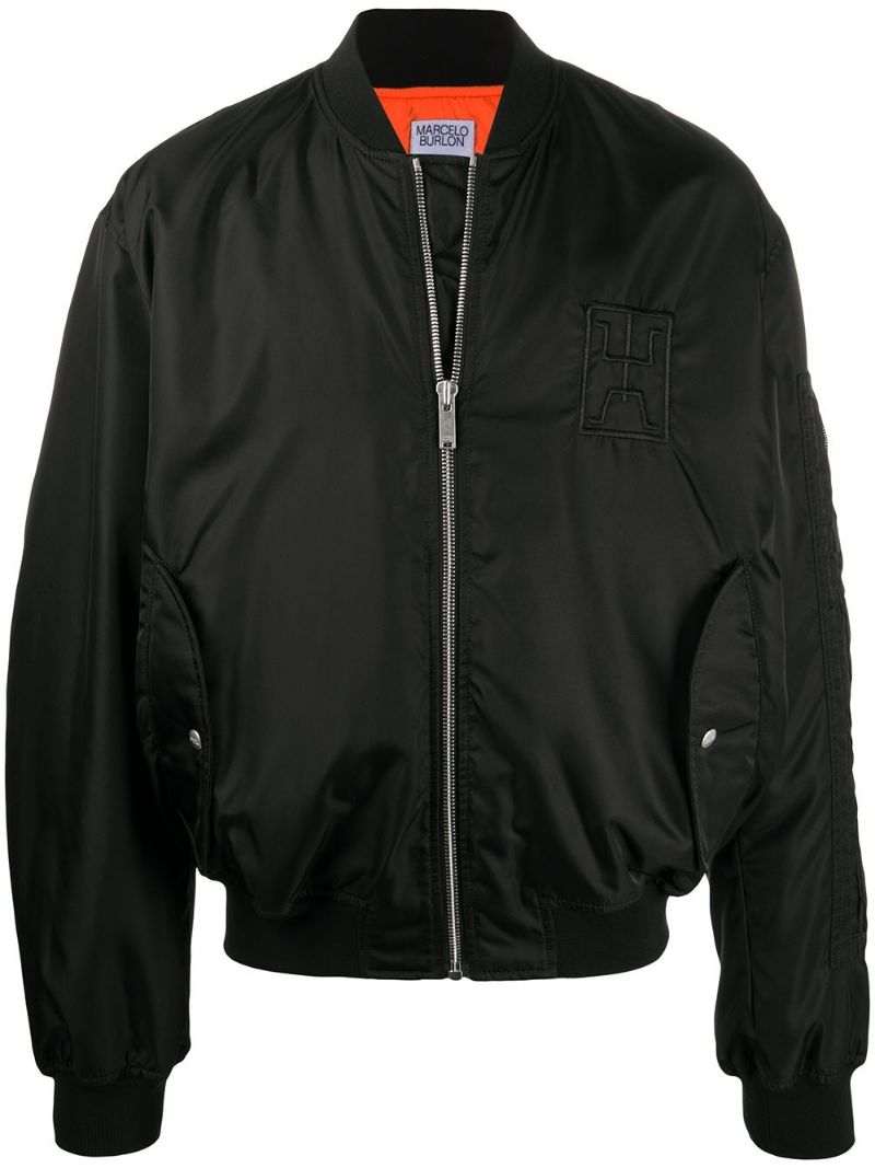 【MARCELO BURLON】faded wool bomber jkt M 13044069~black_0.jpg