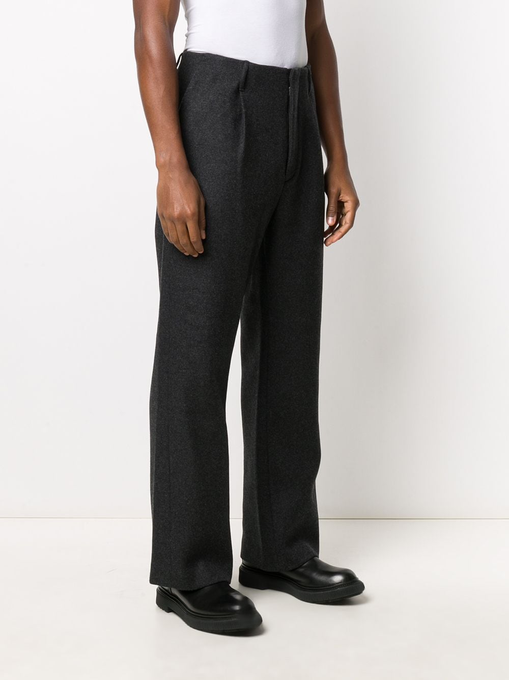 Auralee Light Melton Wide Slacks In Grey - 40% Off | Editorialist
