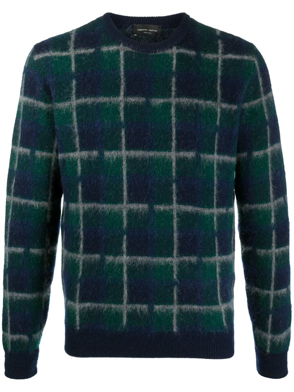 Roberto Collina Checked Jumper In Blue - 30% Off | Editorialist