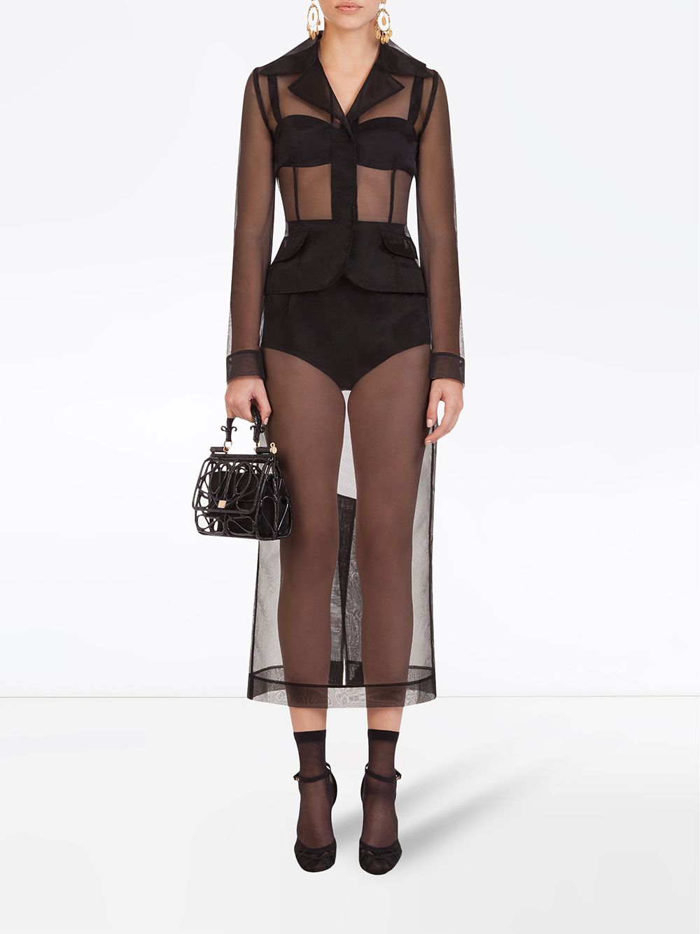 DOLCE & GABBANA Dolce & Gabbana Semi-Sheer Single-Breasted Blazer