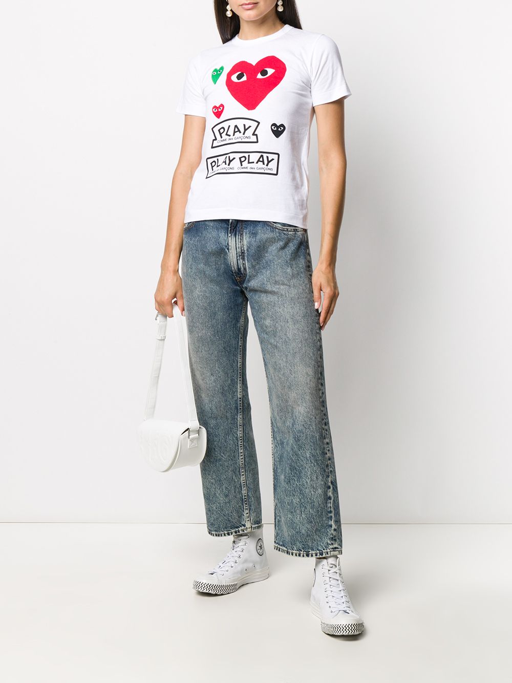 PLAY COMME DES GARCON Comme Des Garçons Play Heart Print T-Shirt