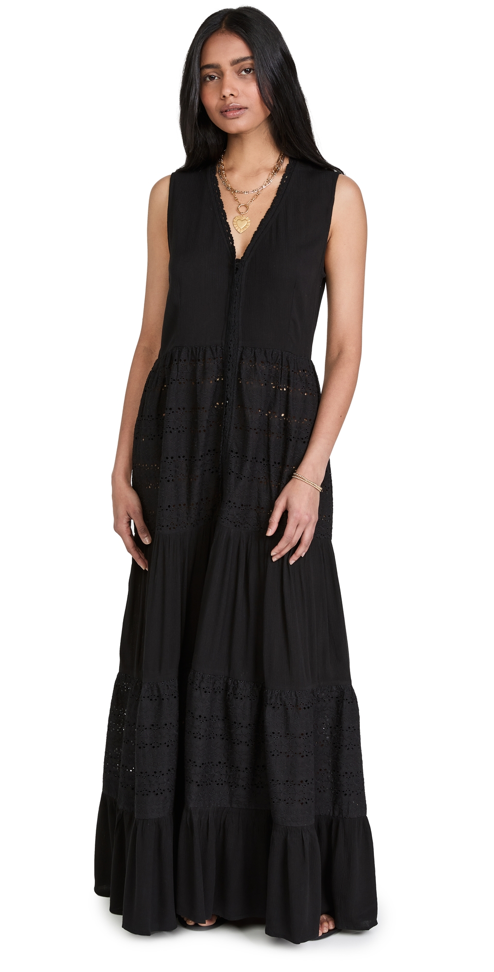 PLAYA LUCILA Eyelet Maxi Dress