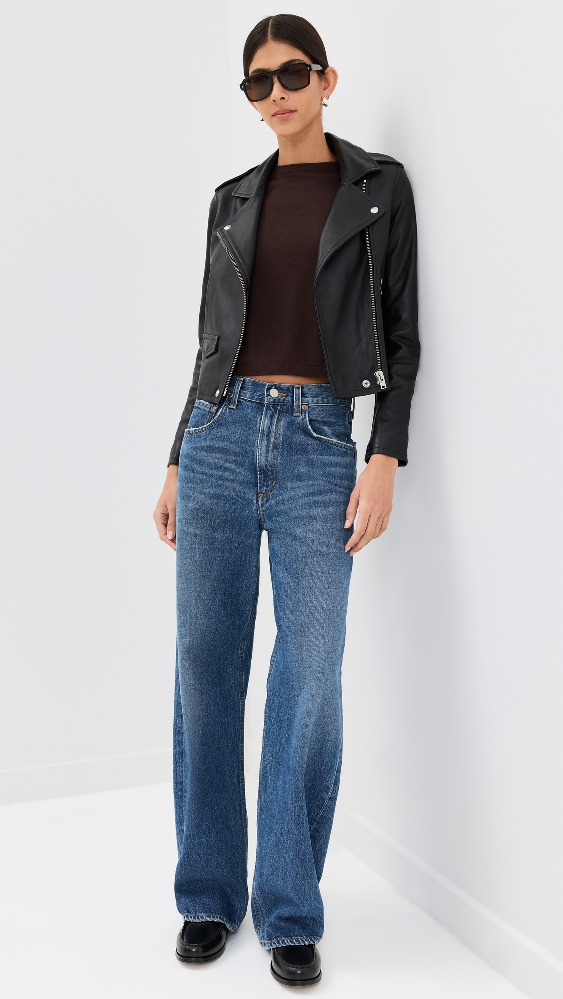 IRO PARIS IRO Ashville Cropped Leather Biker Jacket