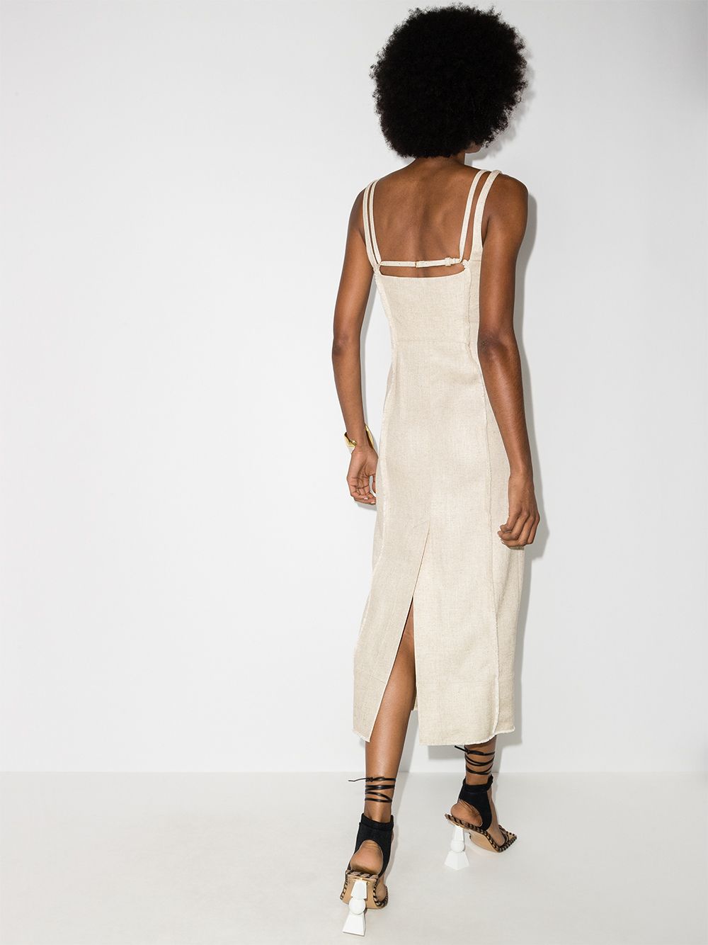 jacquemus la robe valerie corset midi dress Jacquemus La Robe Valerie Corset Midi Dress In Neutrals - 42% Off