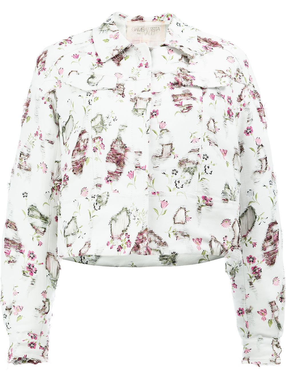 GIAMBATTISTA VALLI Distressed Floral Jacket