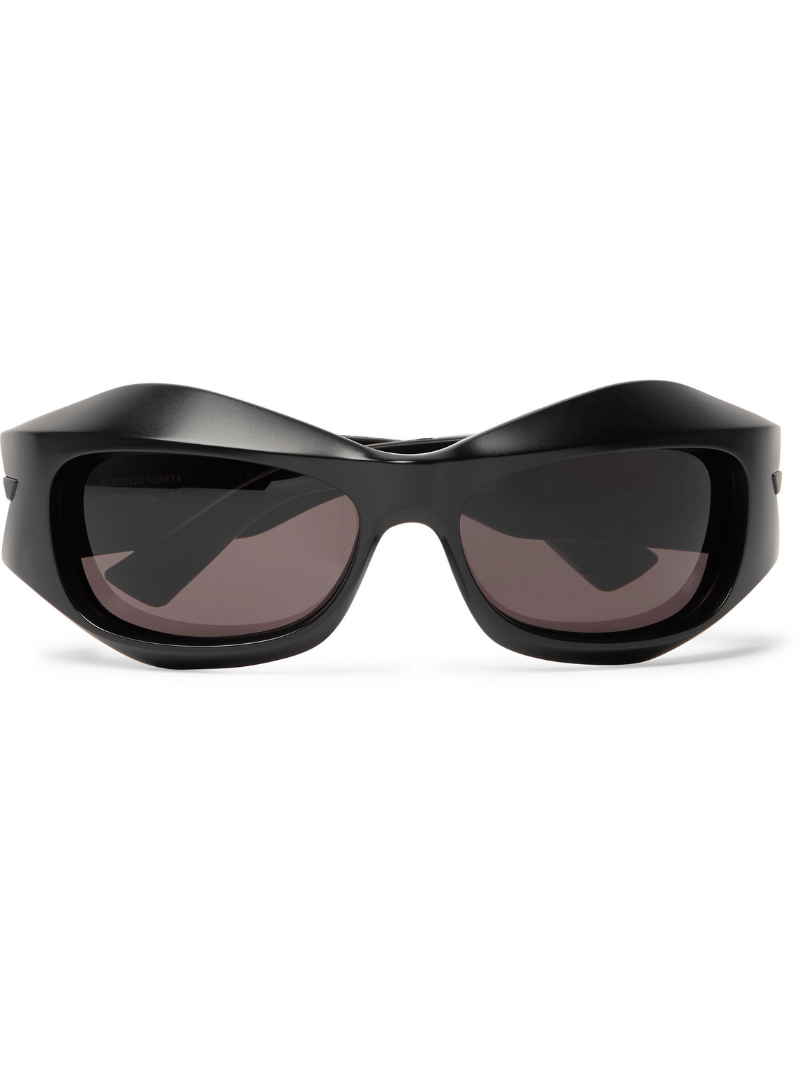 Bottega Veneta Mask D-Frame Rubber And Acetate Sunglasses - Black