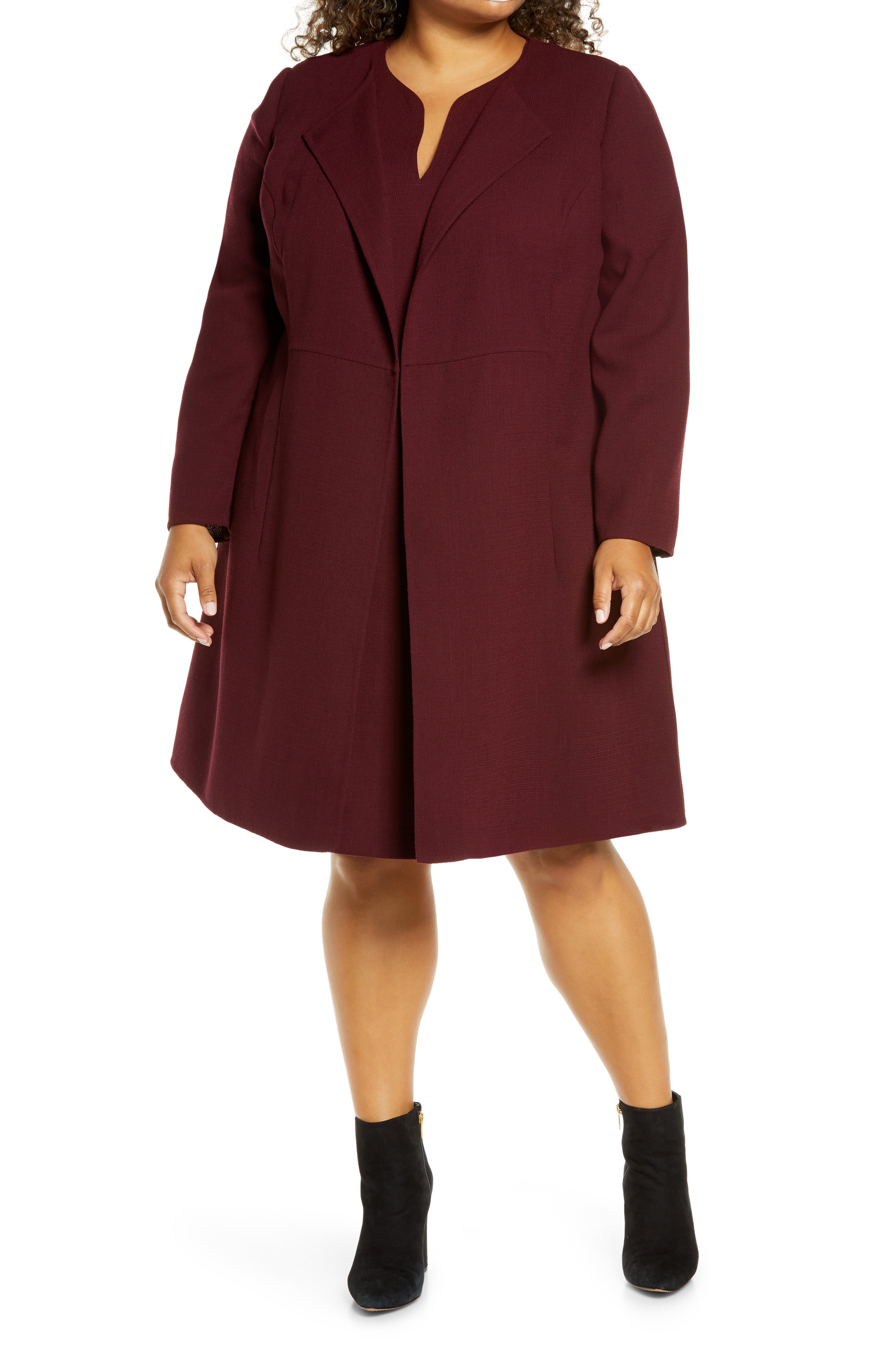 plus size wool swing coat