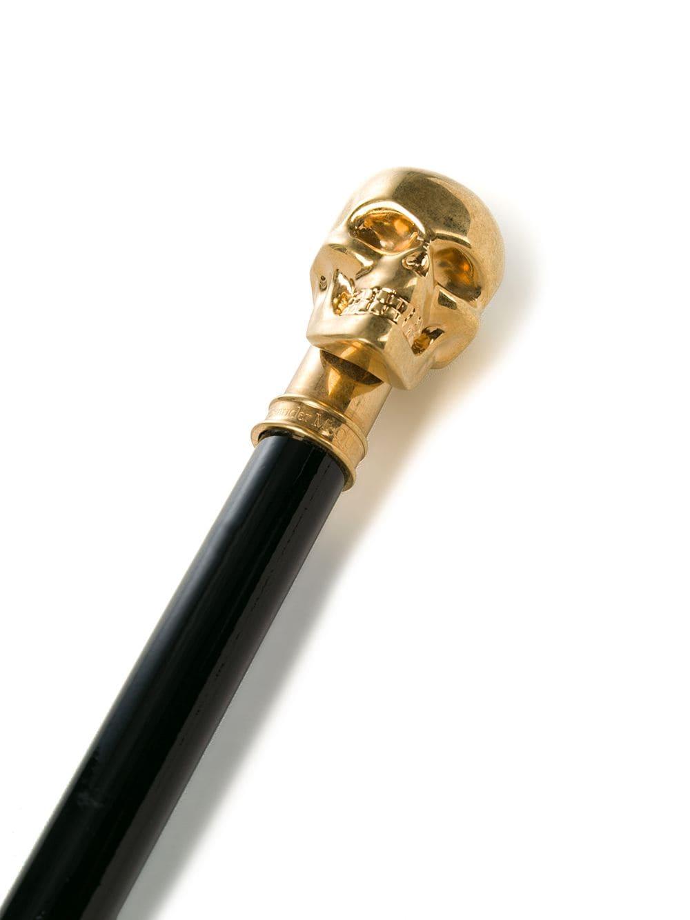 Alexander Mcqueen Skull Embellished Cane - Black | Editorialist