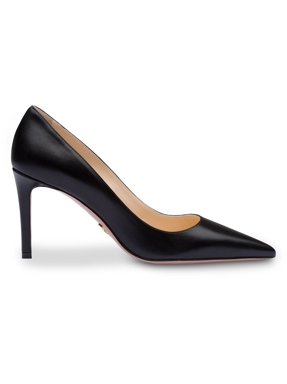 Prada Glossed Texturedleather Pumps Black Editorialist