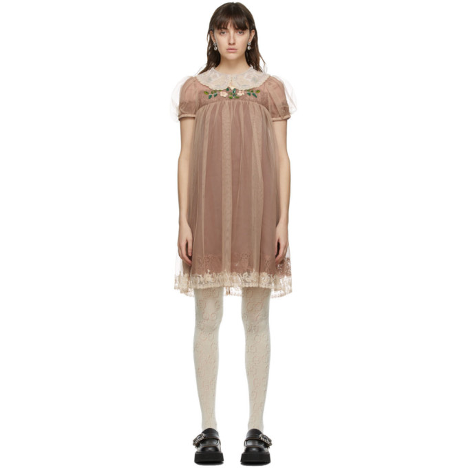 Gucci Brown Silk Babydoll Dress 