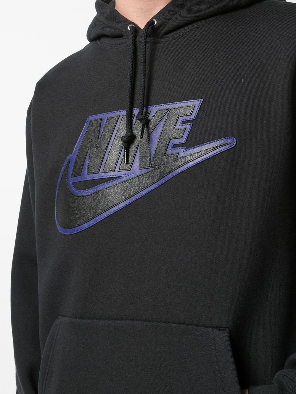 Supreme Nike Leather appliqué hooded M 黒