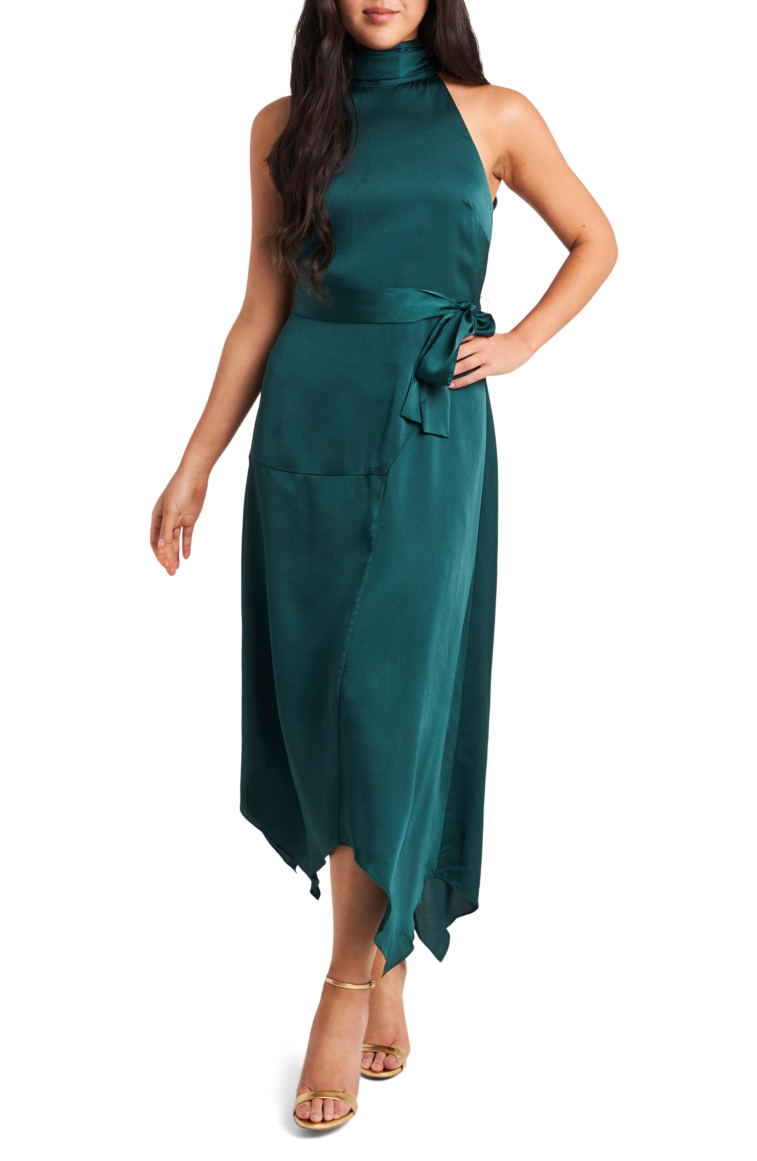 vince hammered-satin midi dress Vince - Patina Hammered Silk Sleeveless Dress