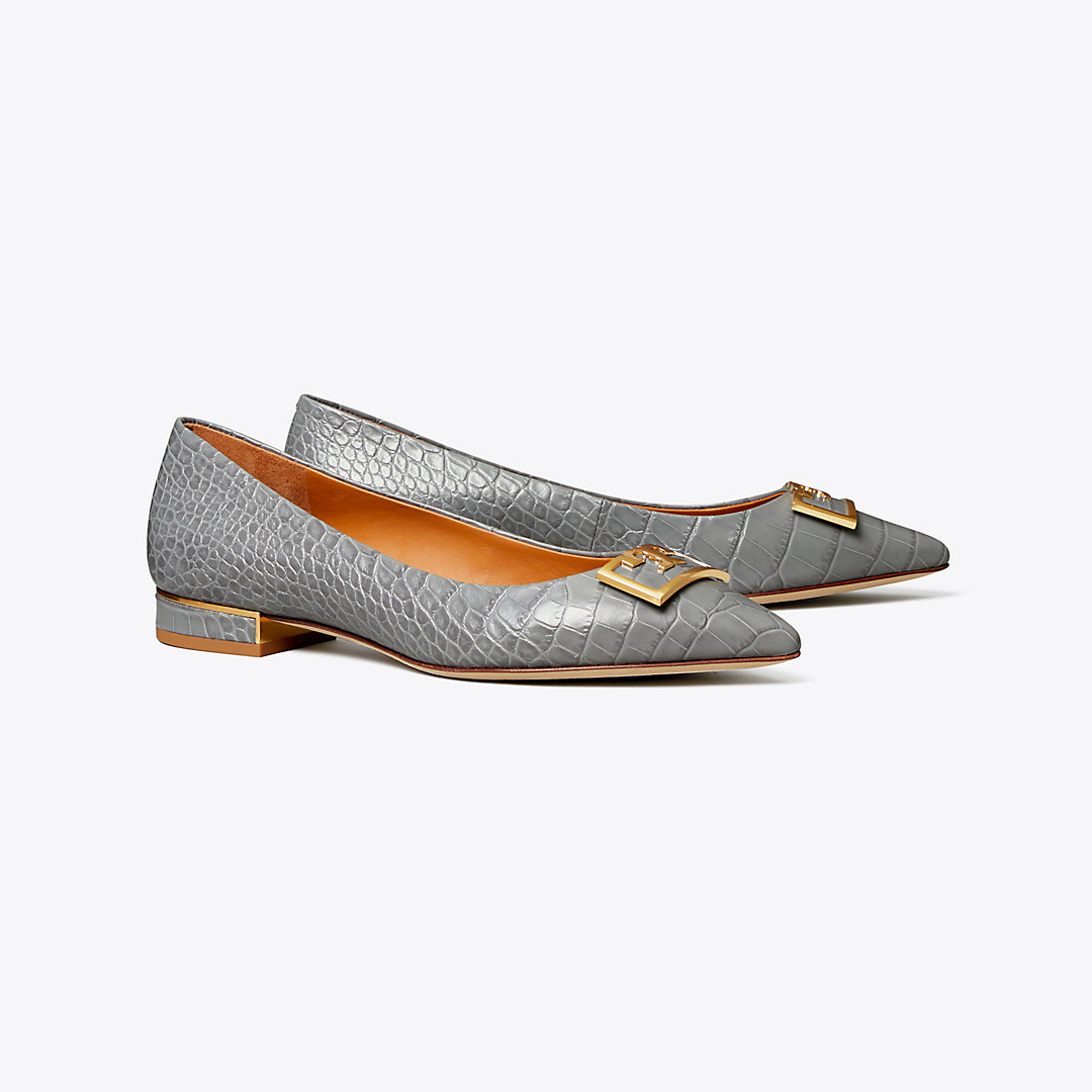 Tory Burch Gigi Pointed-Toe Flat In Jamaica Sand - 43% Off
