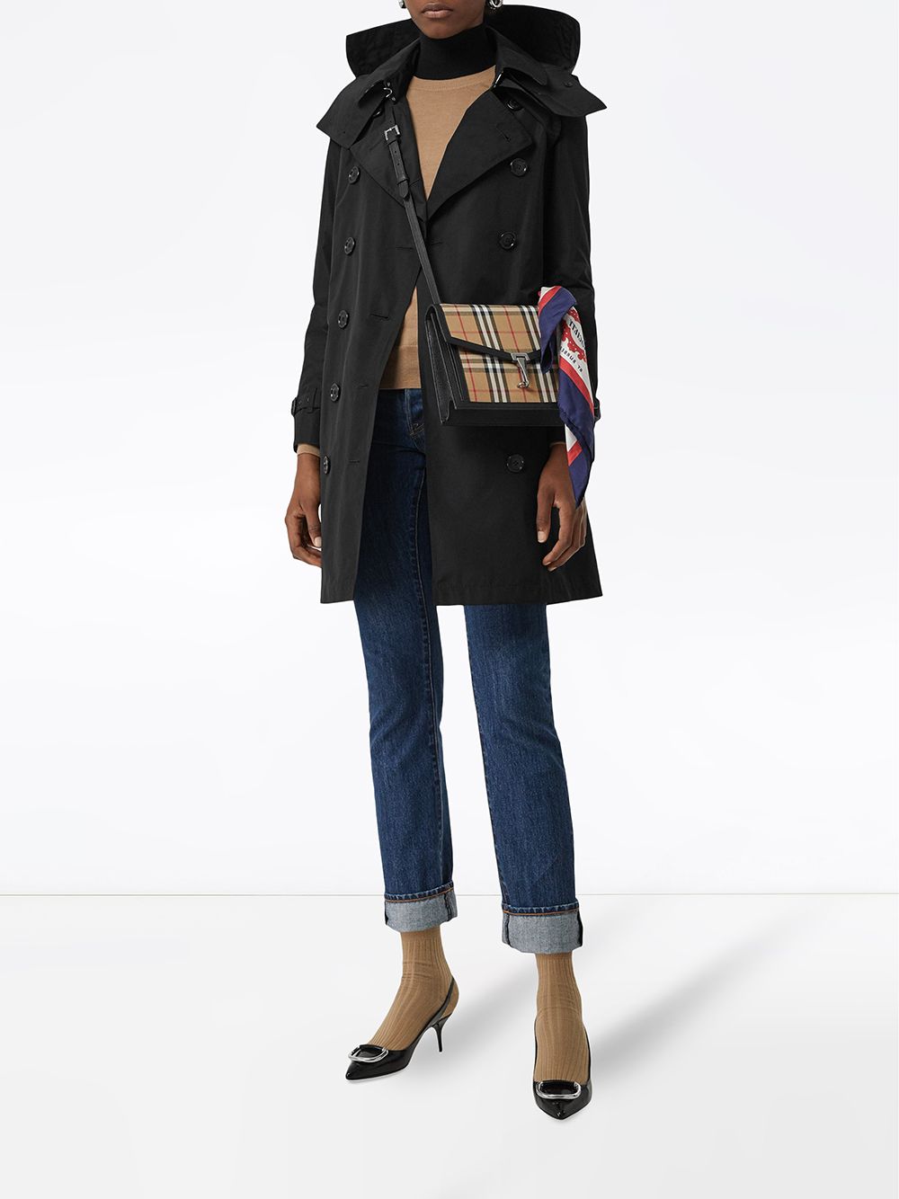 BURBERRY Burberry Mid-Length Taffeta Kensington Trench Coat