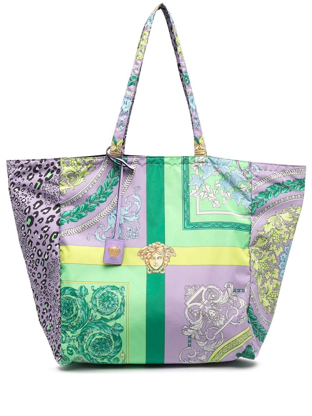 Versace Print-Mix Tote Bag In Purple - 50% Off | Editorialist