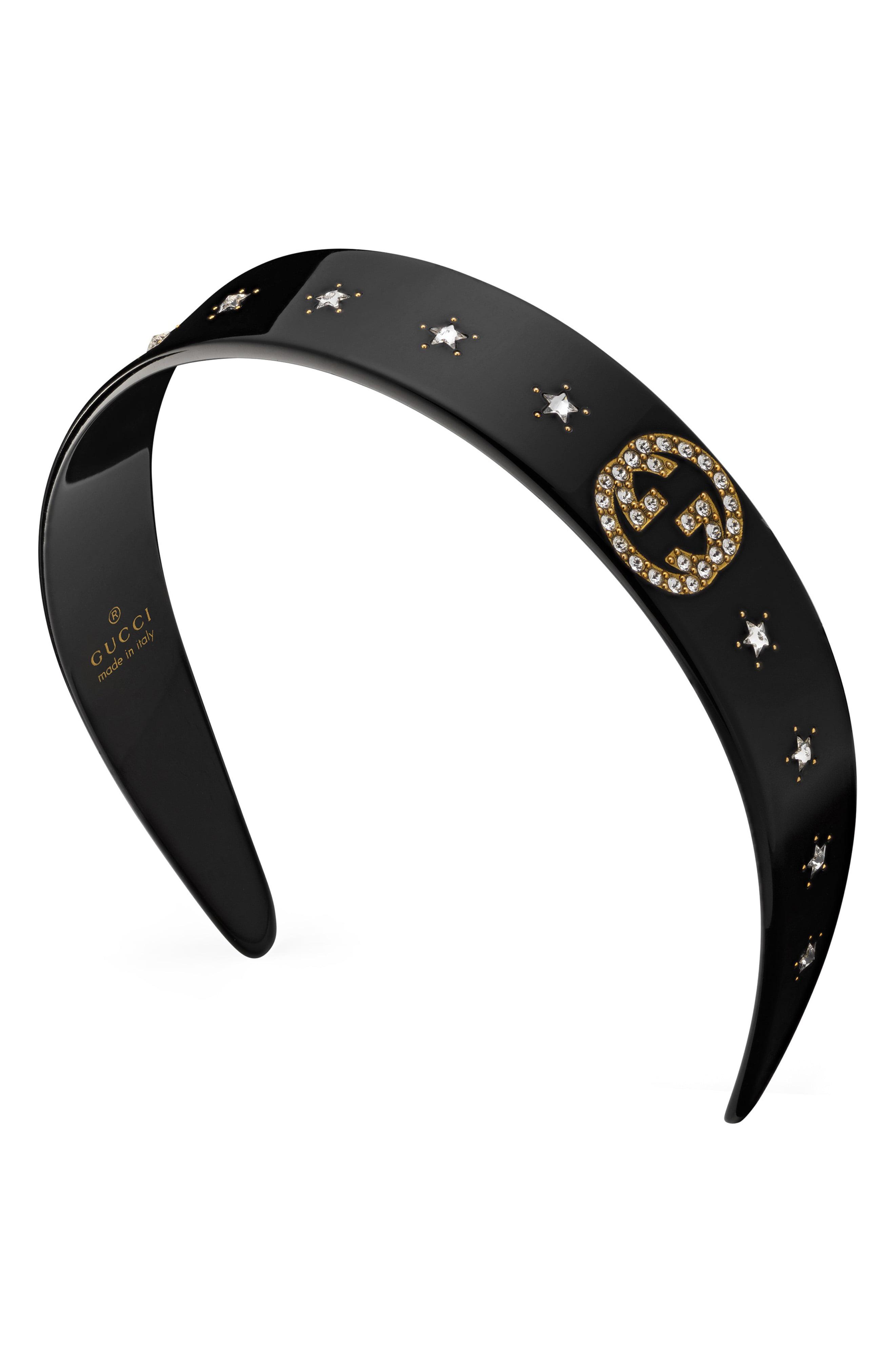 Gucci Black Headband with Star Accents Gucci Wool Interlocking G Headband - Runway Catalog main image 4