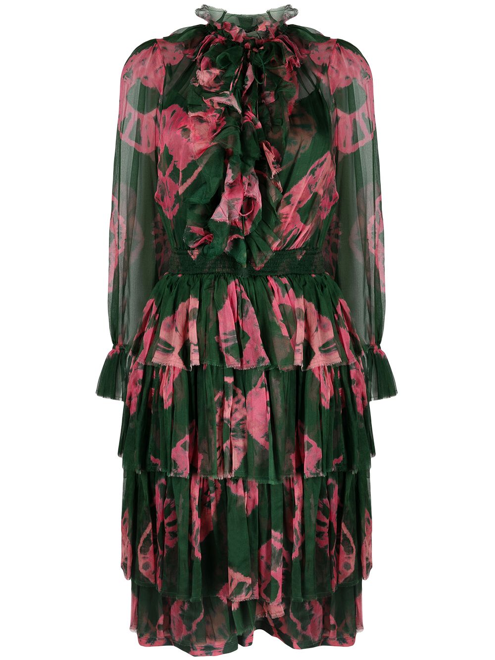 Poppy Tiered Tie Dye Mid Length Dress Editorialist 