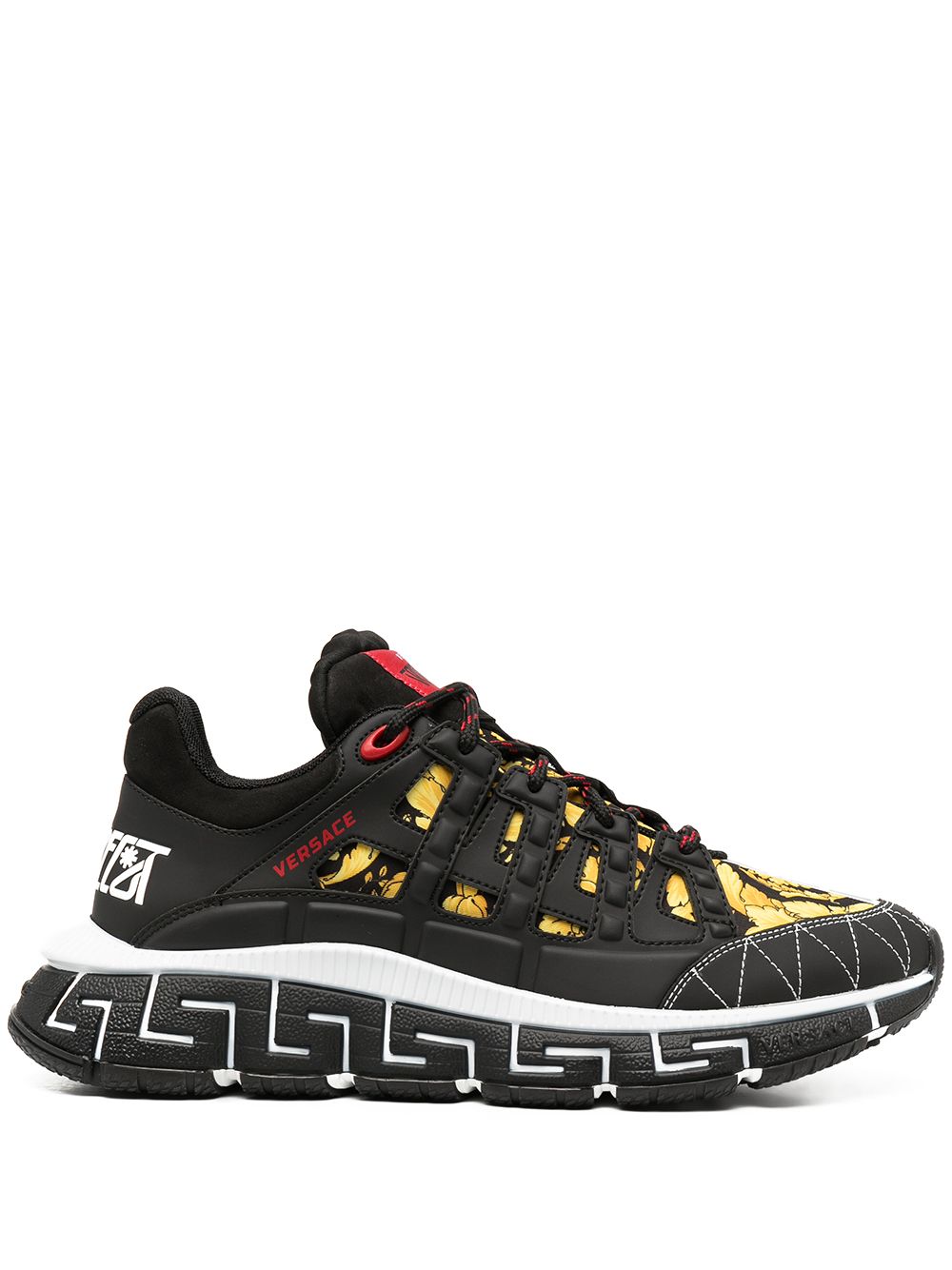 Versace Trigreca Baroque-Print Sneakers - Black - 25% Off  display picture 1