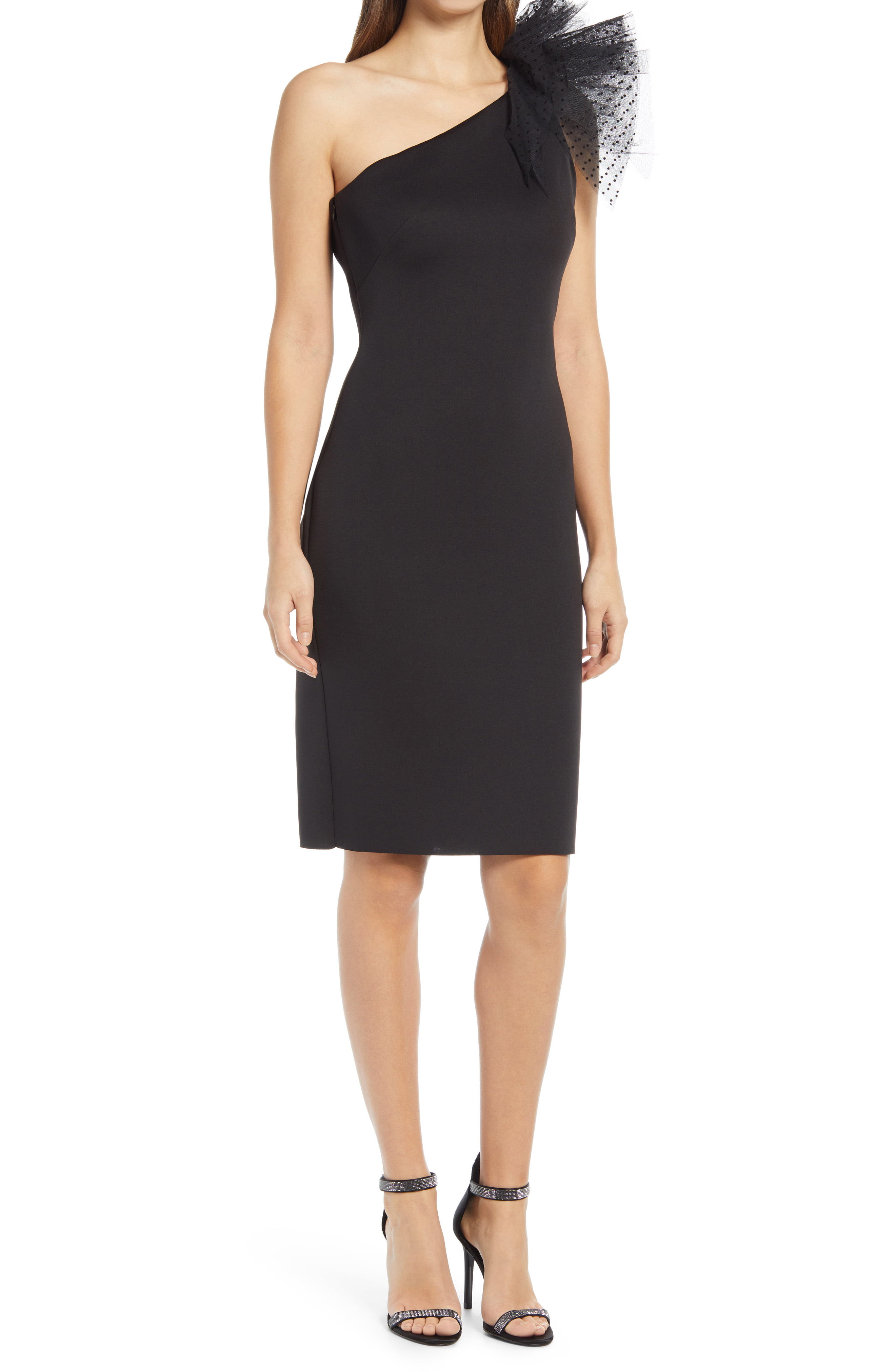 Eliza J Off The Shoulder Scuba Crepe 