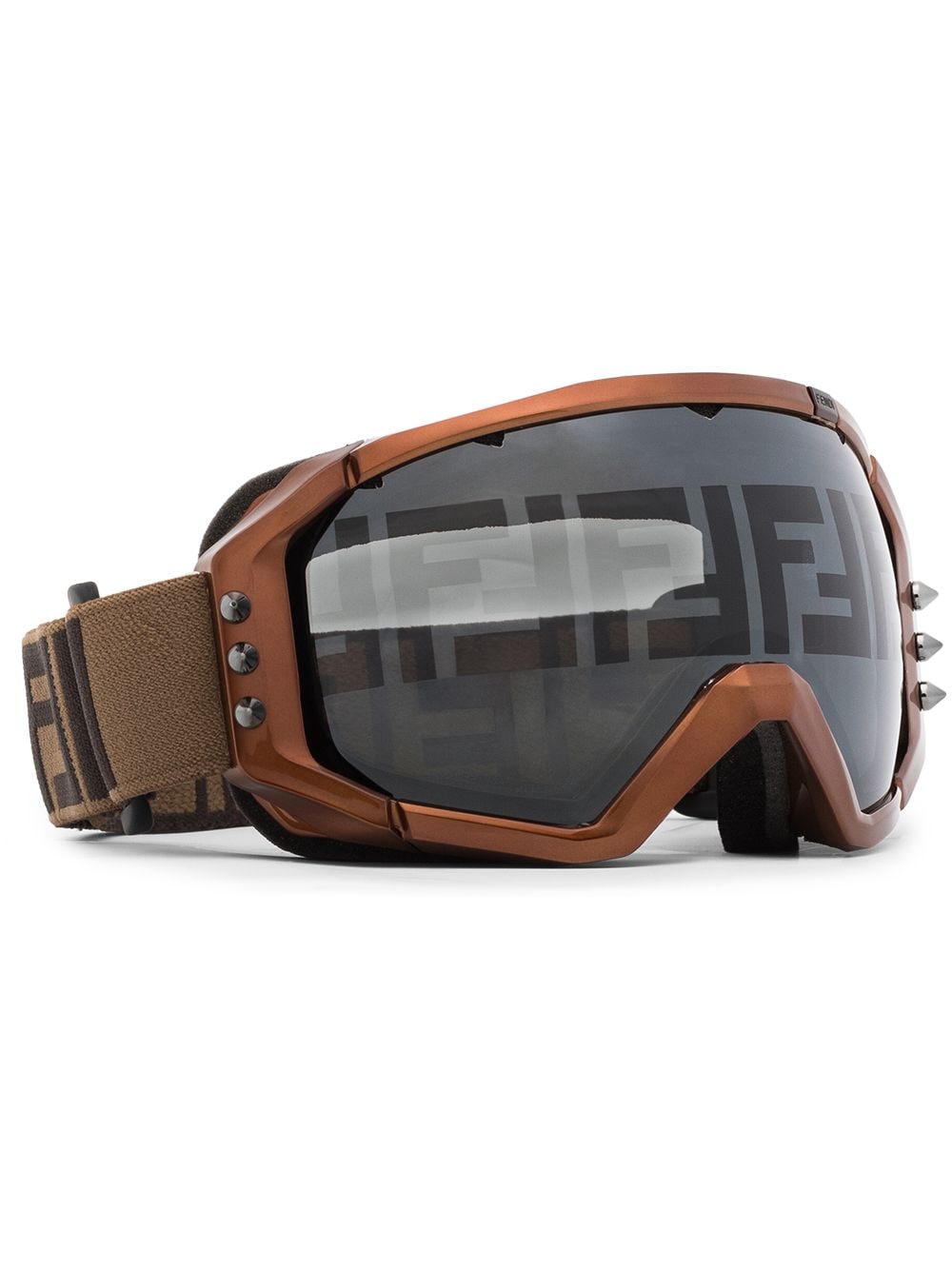 Fendi Ff-Jacquard Ski Goggles Brown Editorialist