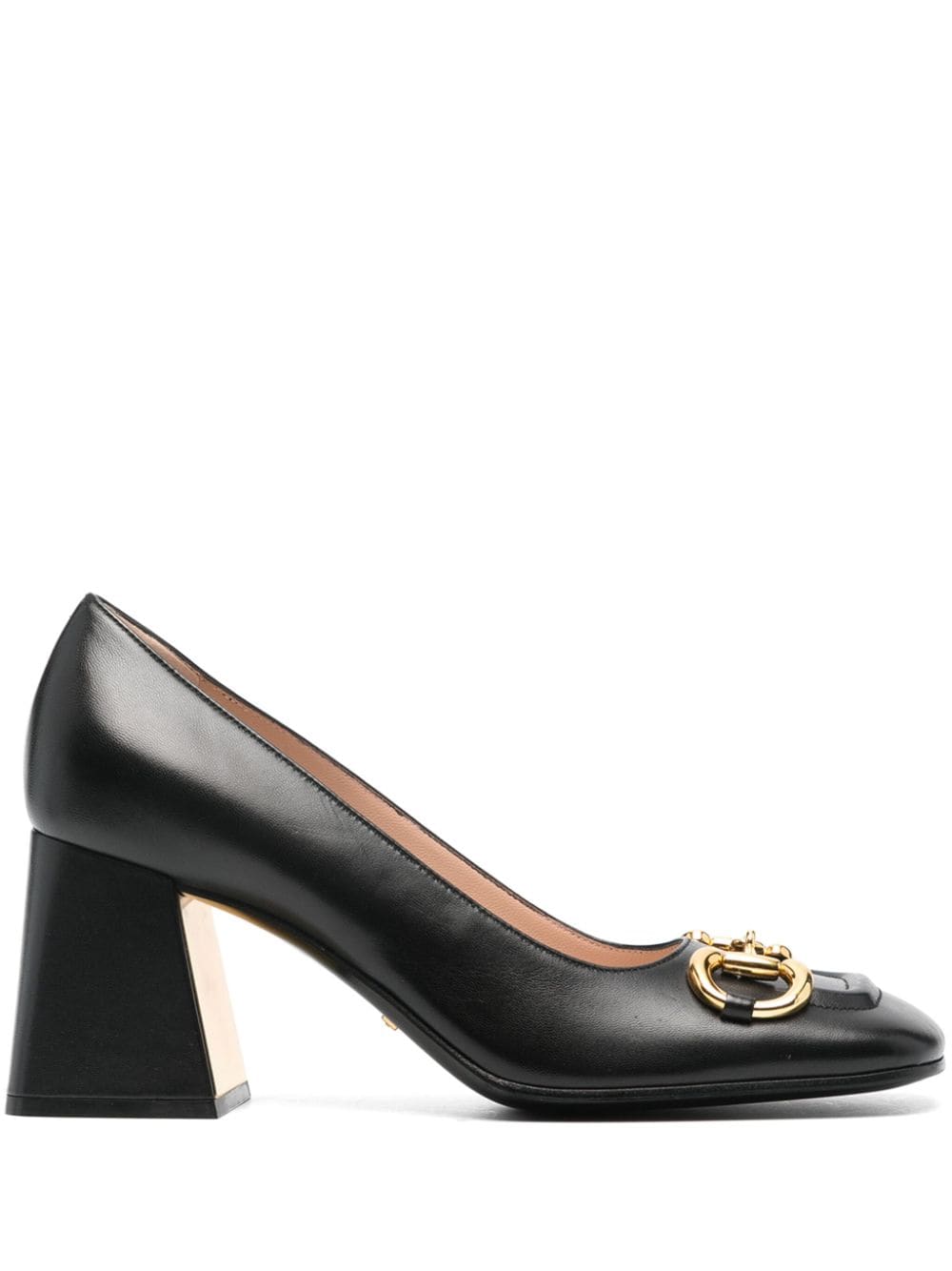 Gucci 75mm Horsebit-Embellished Pumps - Black | Editorialist