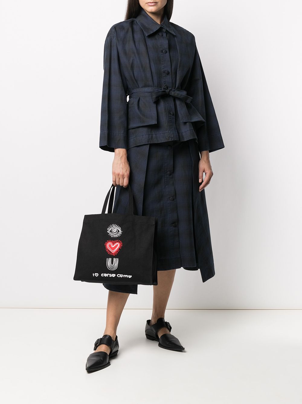 10 CORSO COMO Graphic Print Canvas Tote Bag