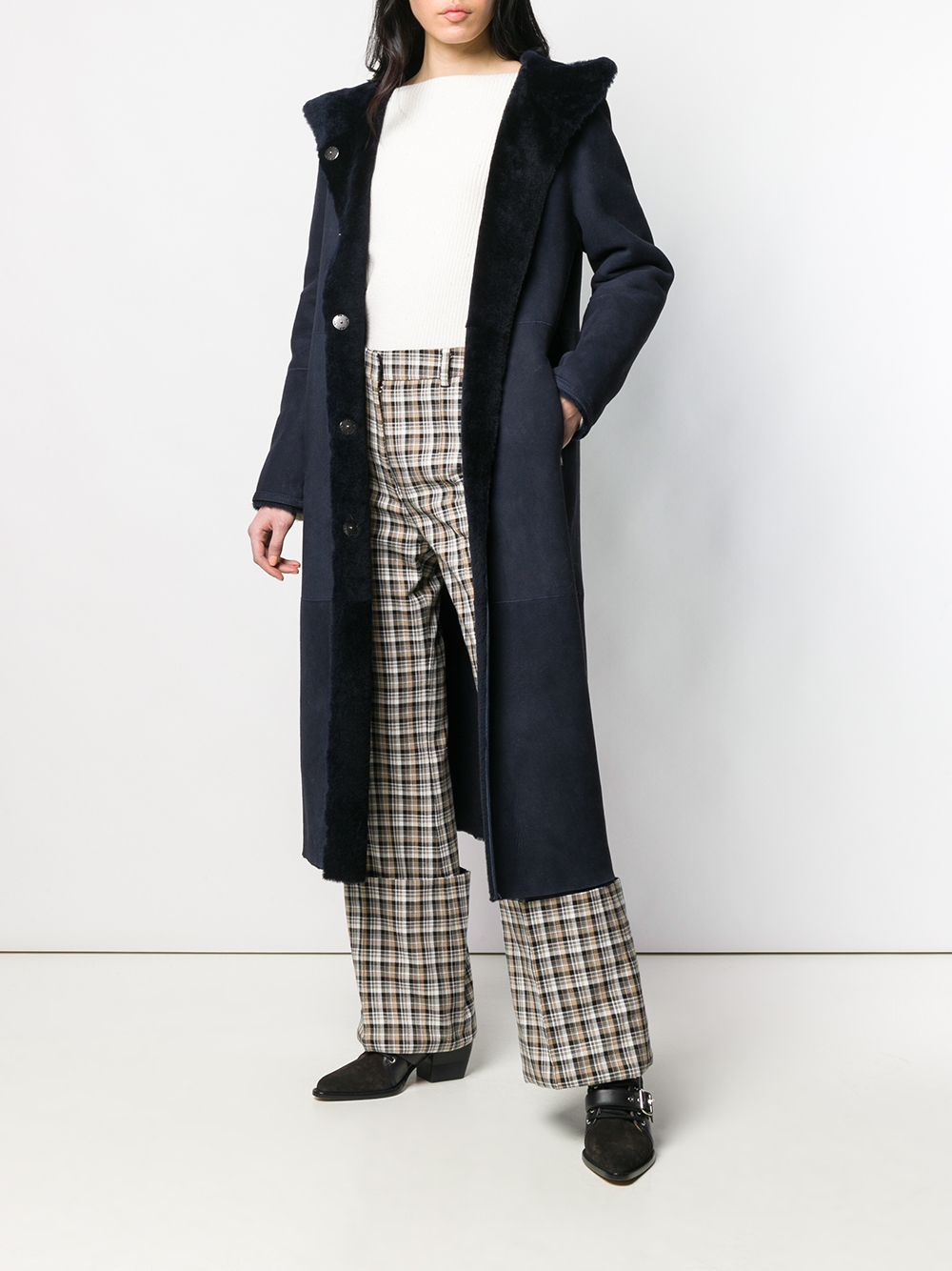 LISKA Hooded Shearling Coat