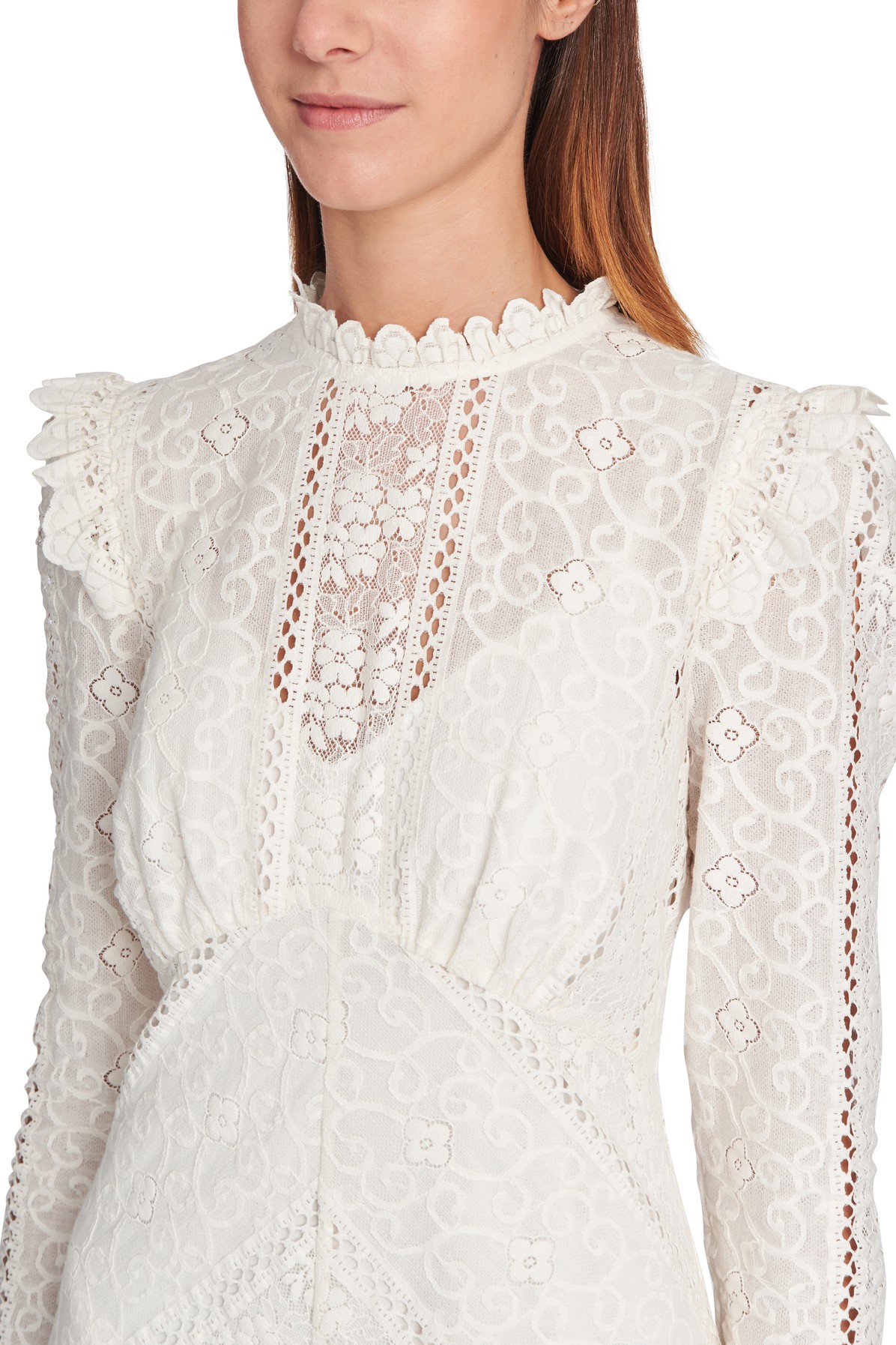 Zimmermann Brighton Panelled Lace Dress - Ivory | Editorialist
