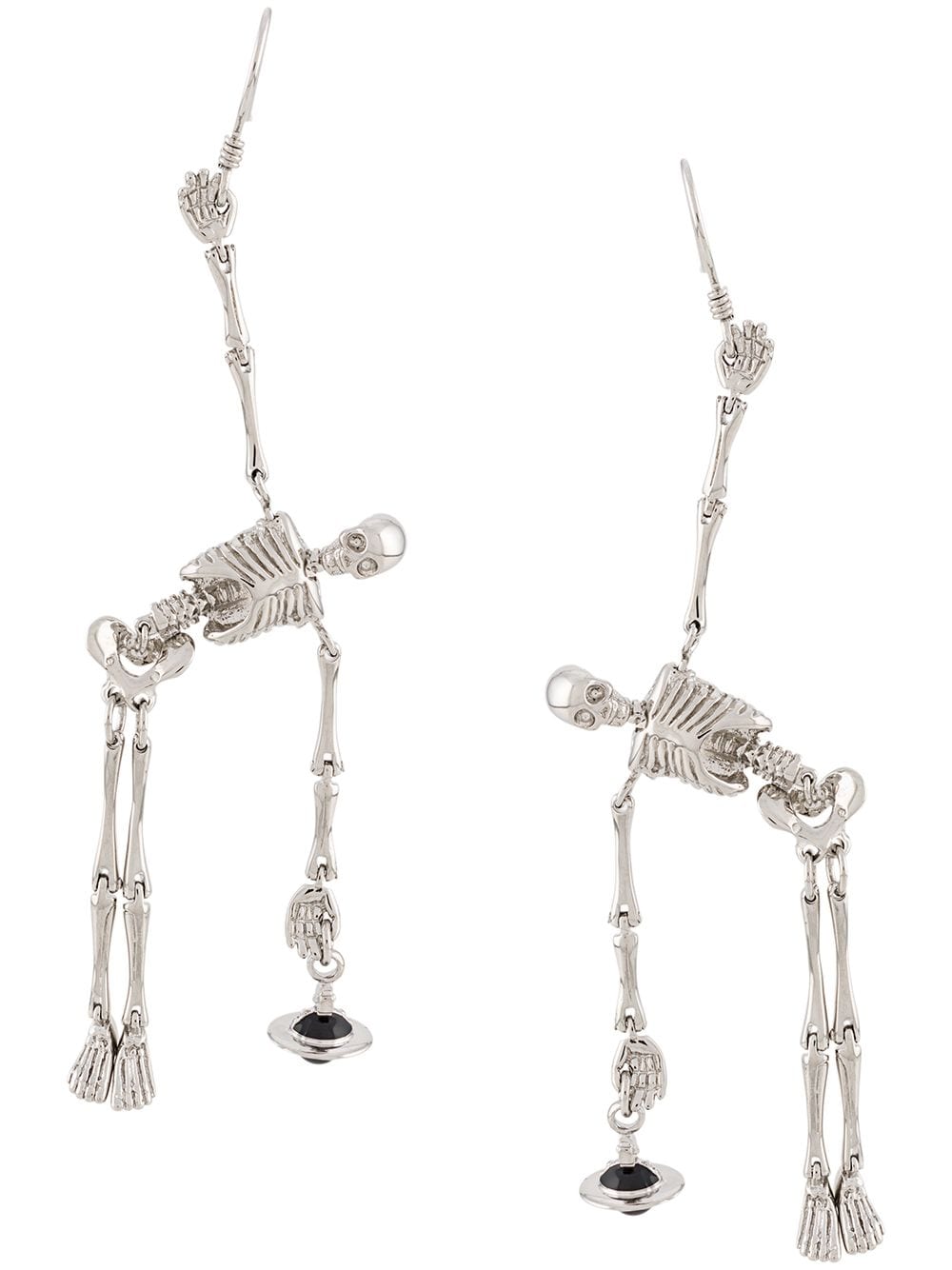 VIVIENNE WESTWOOD Skeleton Orb Drop Earrings - Silver | Editorialist