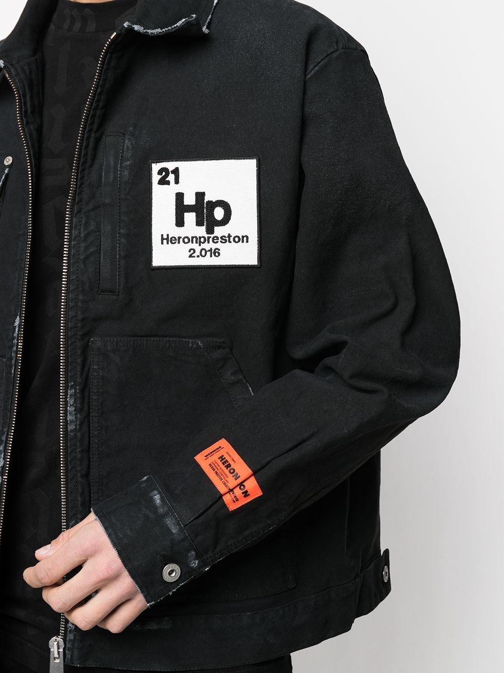 Heron Preston Worker Zip-Up Denim Jacket In Black - 35% Off