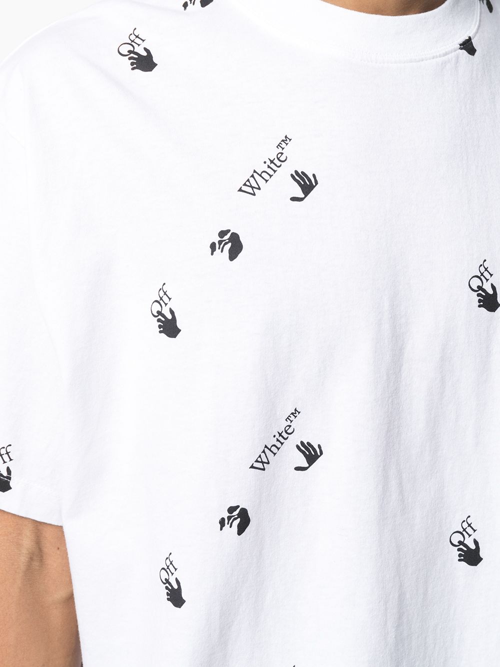 Off-White Swimming Man All-Over Logo T-Shirt In White - 65% Off