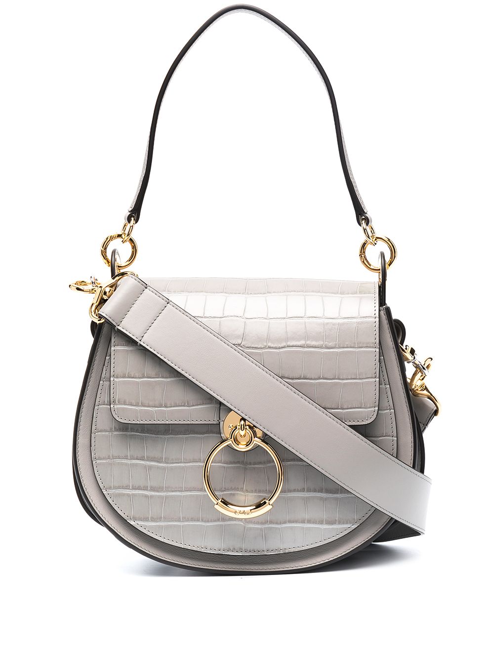 Chloé Large Tess Shoulder Bag - Grey | Editorialist Chloé Large Tess Shoulder Bag - Grey | Editorialist