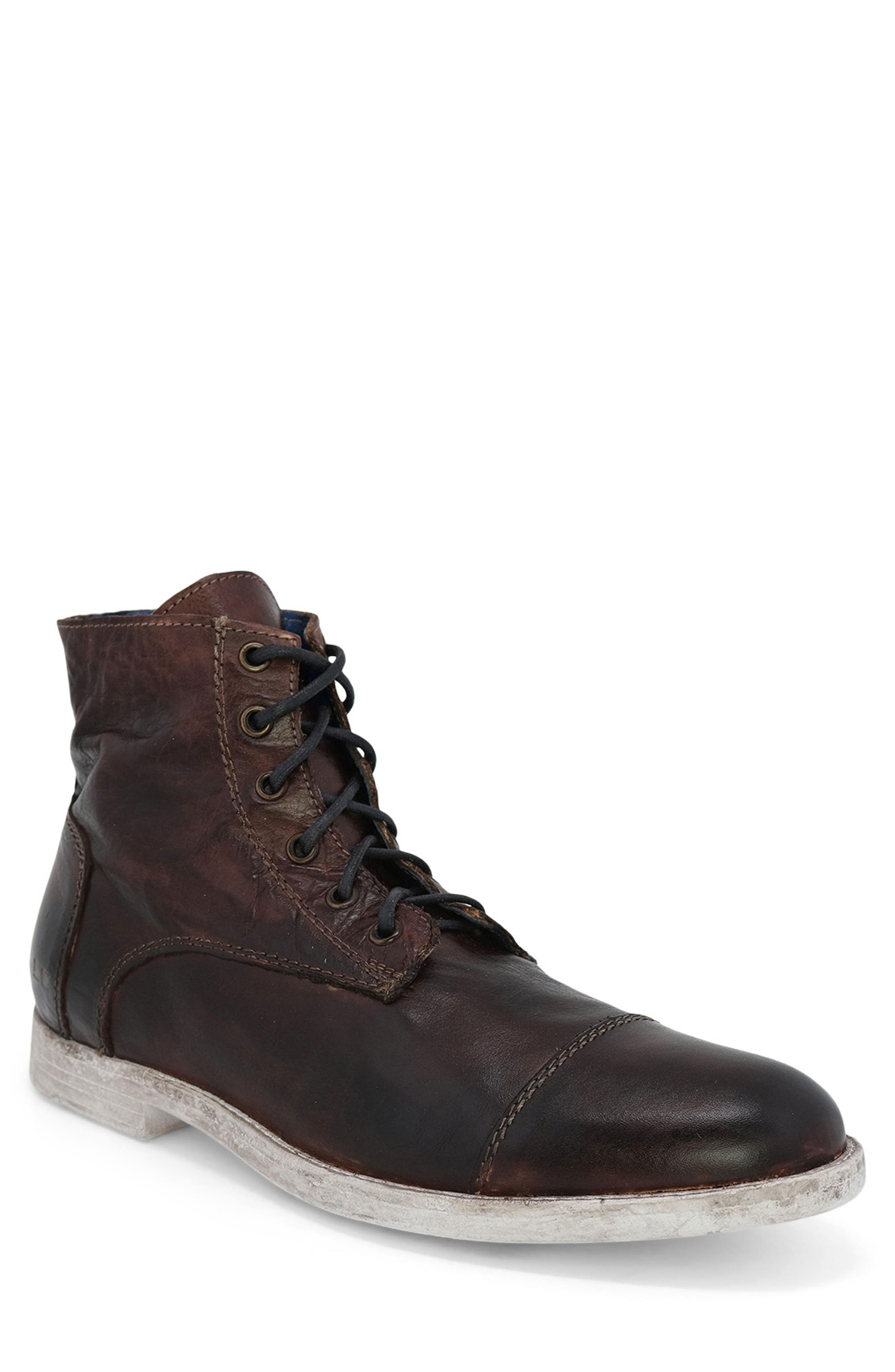 Bed Stu Leonardo Boots Men\'s Size 9 Brown Leather Cap Toe Lace Up Workshop Bedstu Protege Leather Lace-Up Cap Toe Boot, Tan | Boots  main image 2