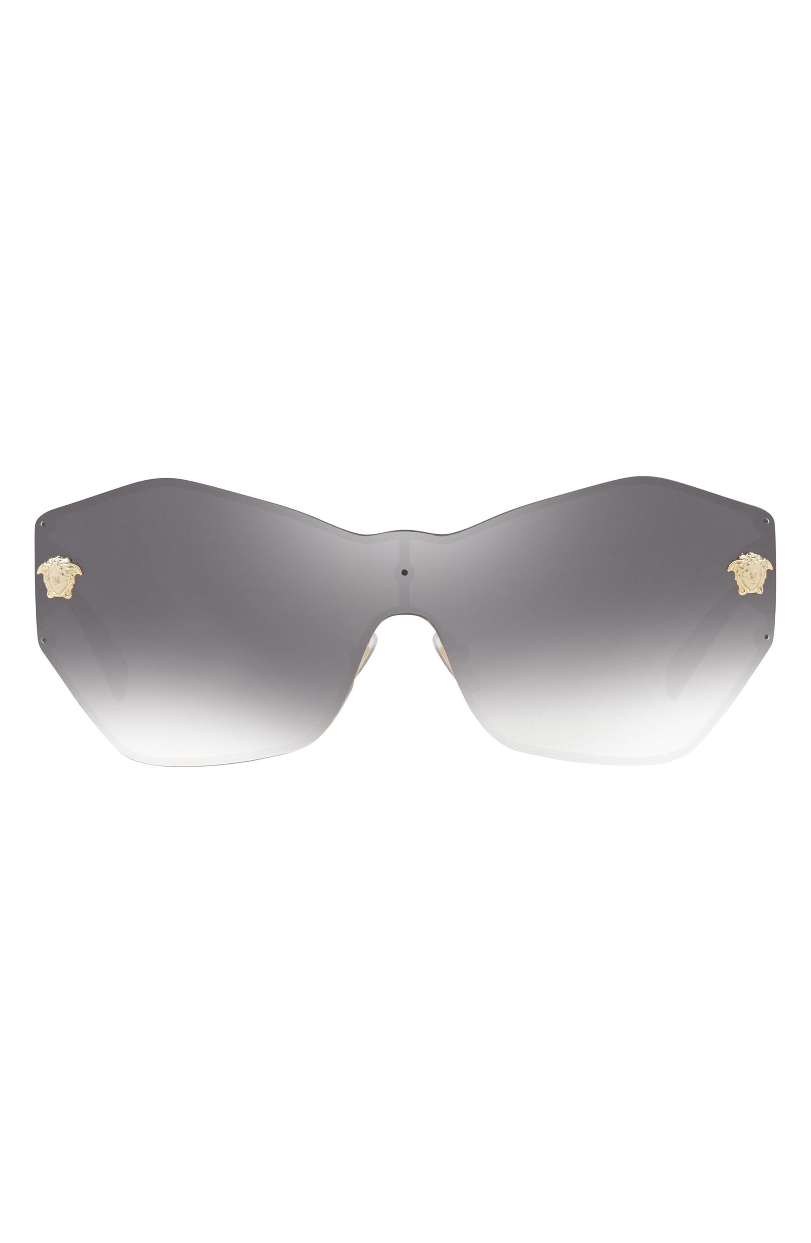 Versace Gradient Shield Sunglasses - Gold/ Silver Mirrored 