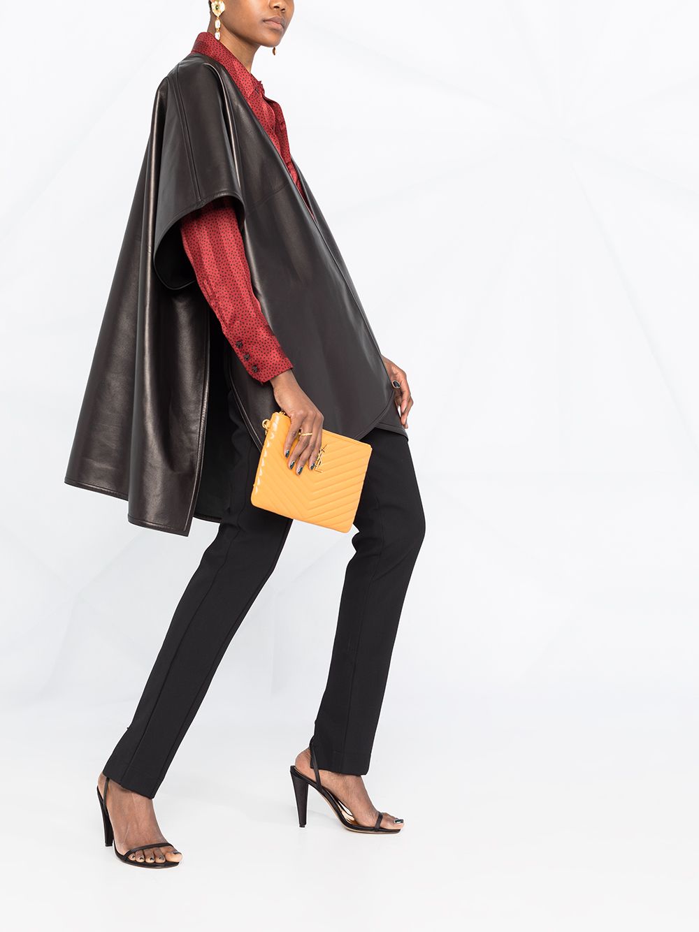 VALENTINO Draped Lambskin Cape