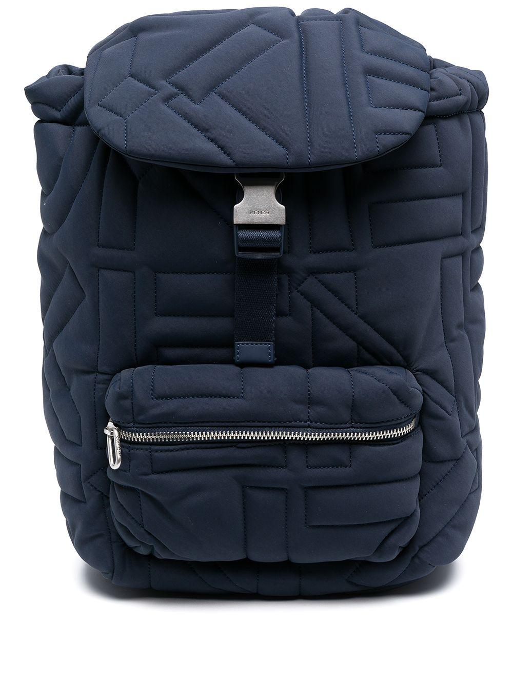 Kenzo Quilted Gray Backpack with Silver Buckle KENZO Paris Holiday Mini Kampus Tiger Backpack | Grey  main image 4