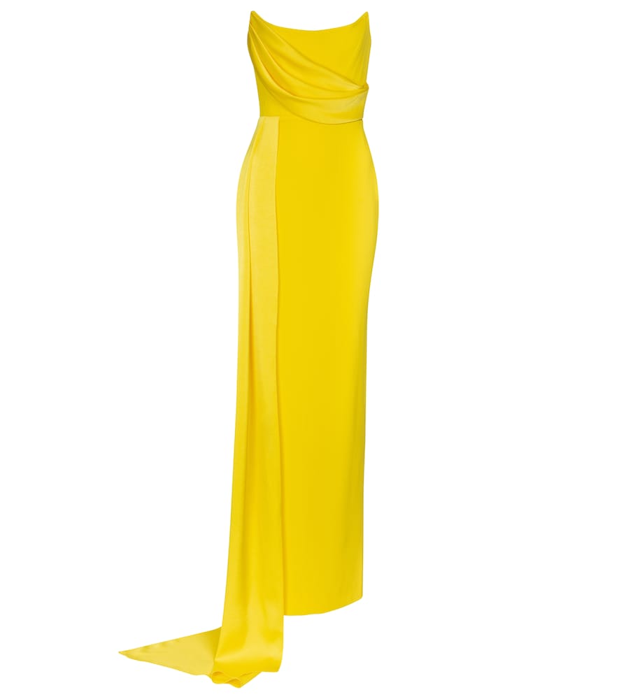 Buy Alex Perry Kirby Crêpe Satin Gown - Yellow At 30% Off | Editorialist