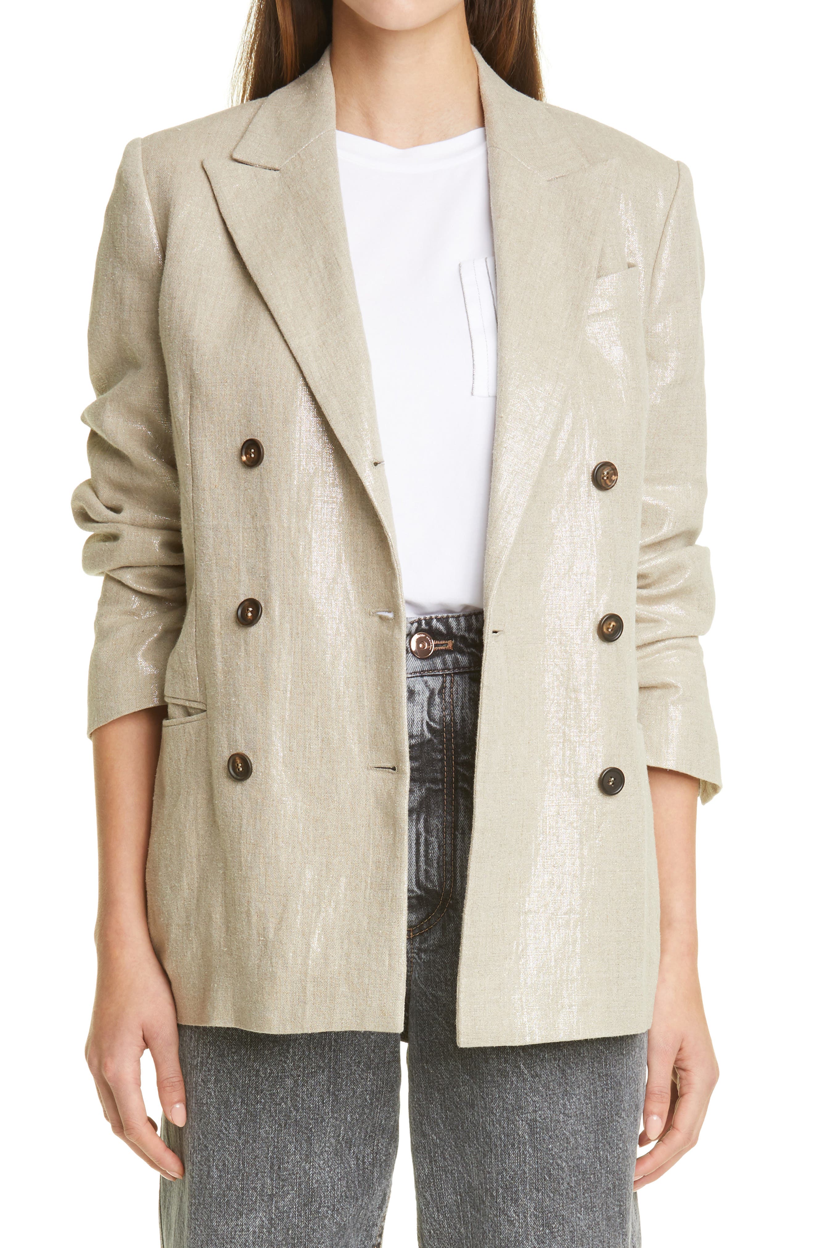 smythe unstructured linen blazer