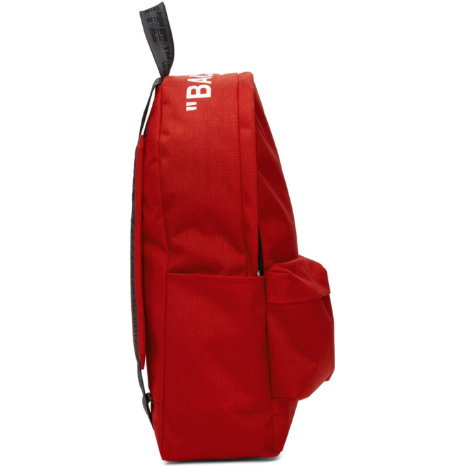 off white red quote backpack