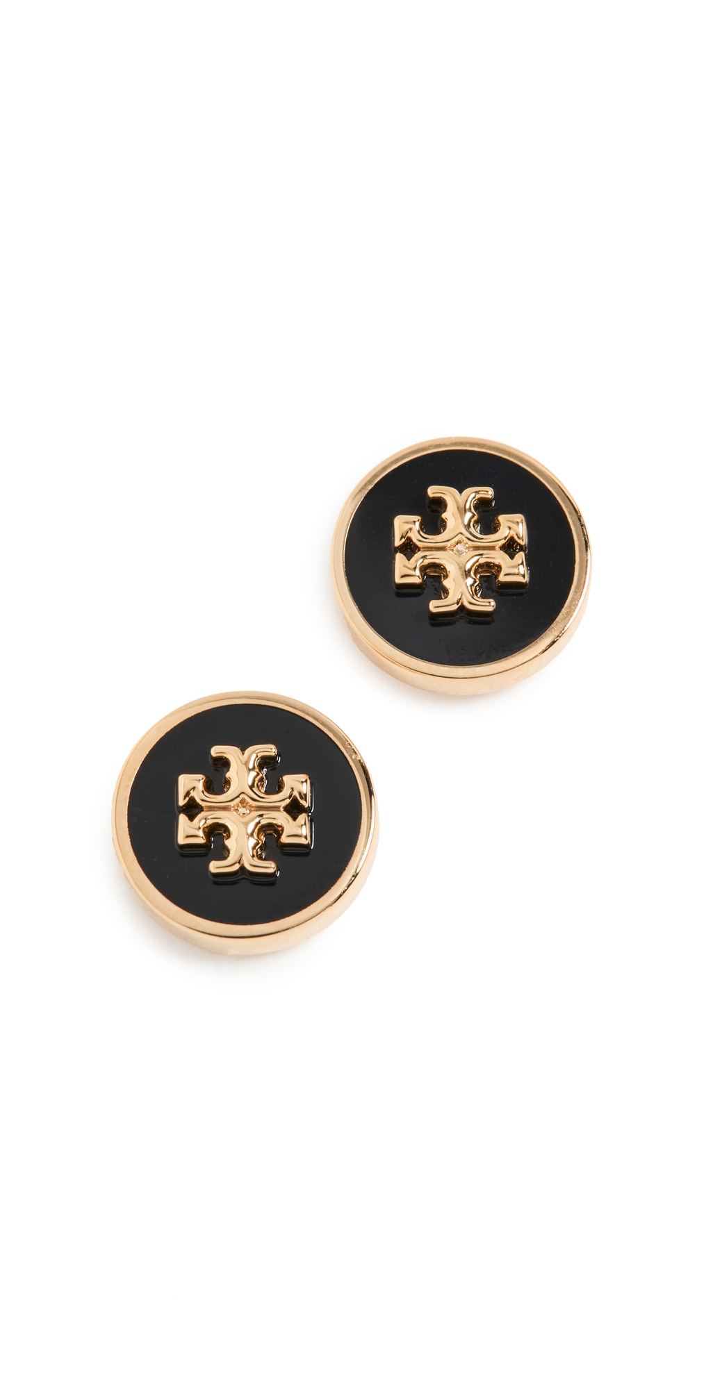 TORY BURCH Kira Black Domino Gold Logo Studded Barrette Hair Clip Tory Burch Kira Diamond quilt vanity case for Women - Black  main image 2