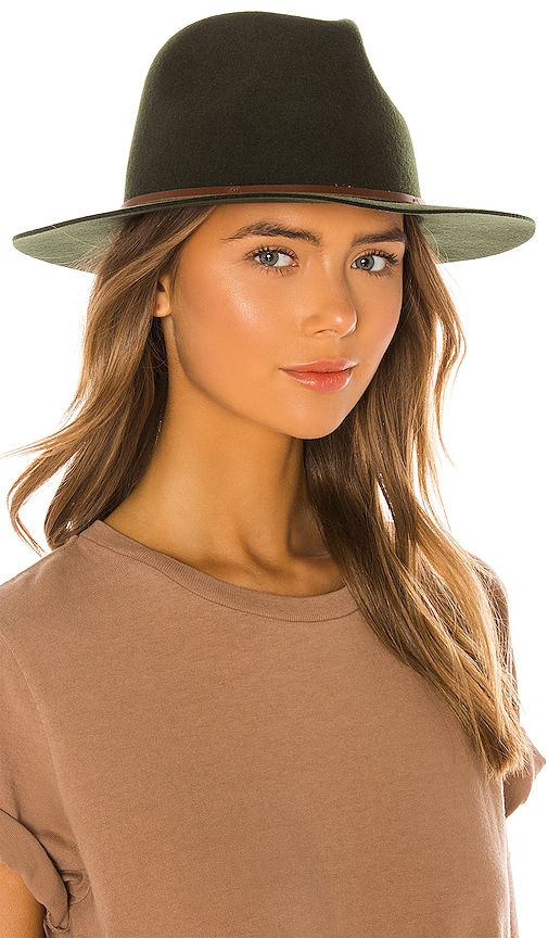 Brixton Wesley Fedora In Green In Moss - 35% Off | Editorialist display picture 1