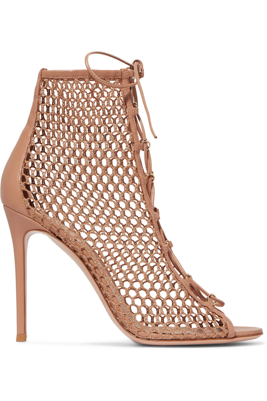 GIANVITO ROSSI 105 Laceup Ankle Boots Neutral Editorialist