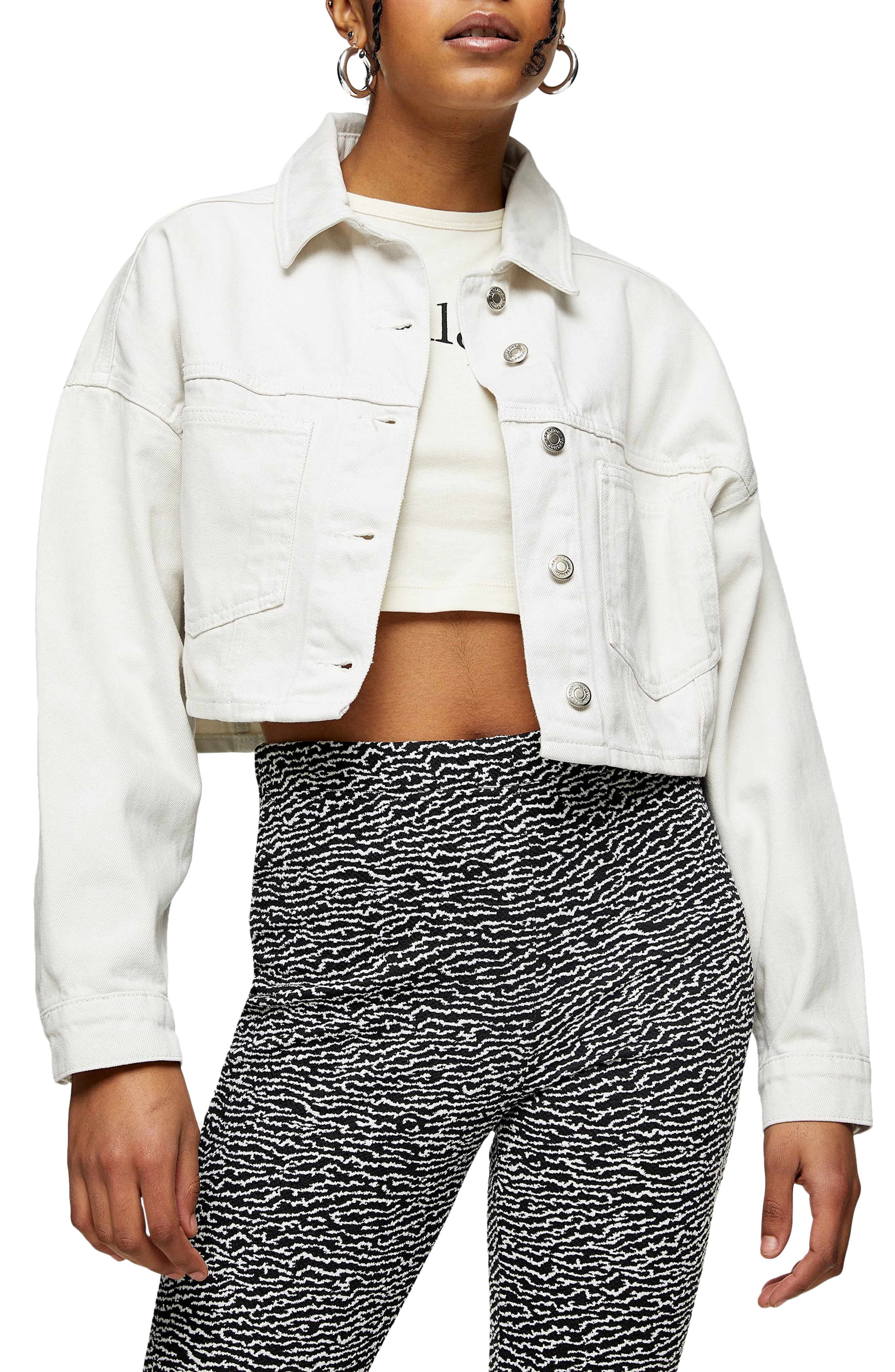 topshop white denim jacket