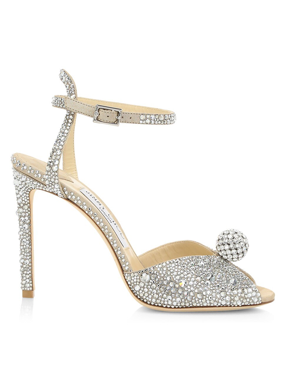 Jimmy Choo Women's Marsai Crystal-Embellished Glitter Sandals - Platinum Crystal - Editorialist