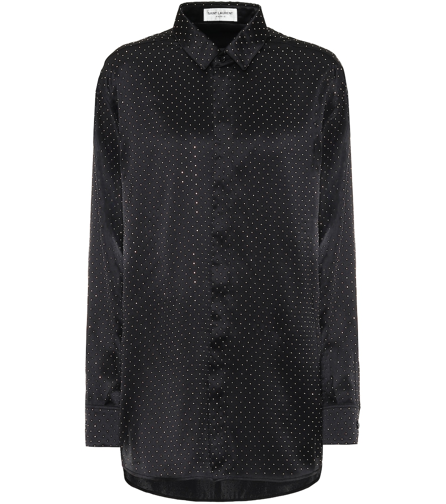 Embellished silk-satin Shirt