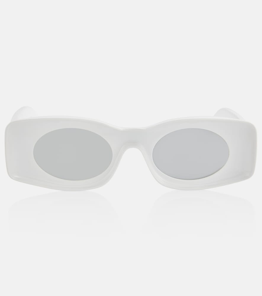 Loewe x Paula\'s Ibiza  Layered Rectangular Frame Sunglasses White and Beige Paula main image 3