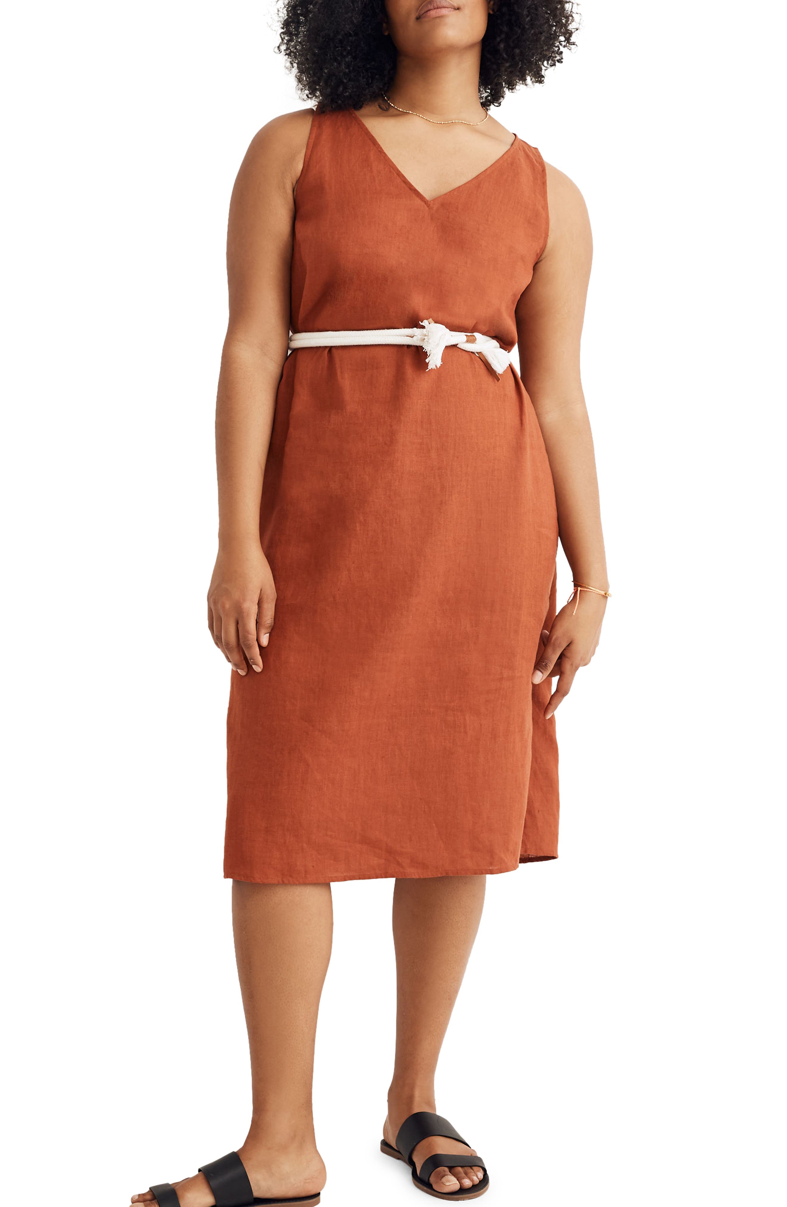 Madewell linen v neck dress Clearance