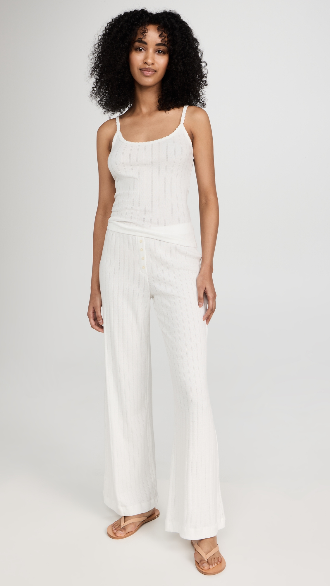 LESET Leset Pointelle Knit Pants